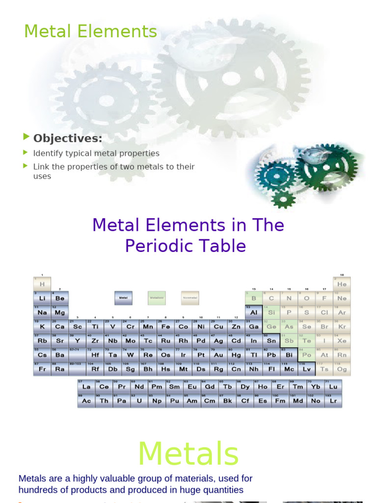 Key Properties of Metal Elements | PDF