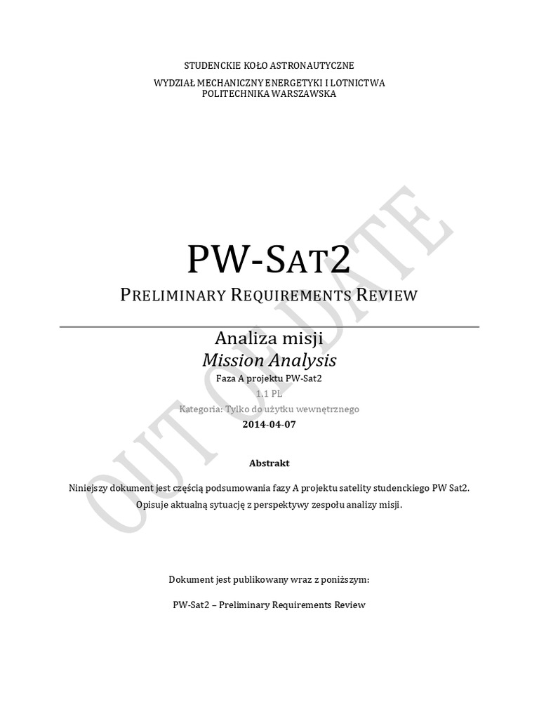 PW Sat2 A 00.01 MA PRR v1.1 | PDF