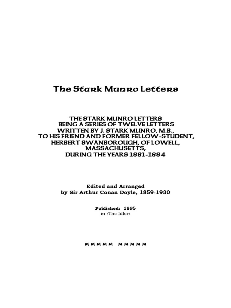 The Stark Munro Letters | PDF