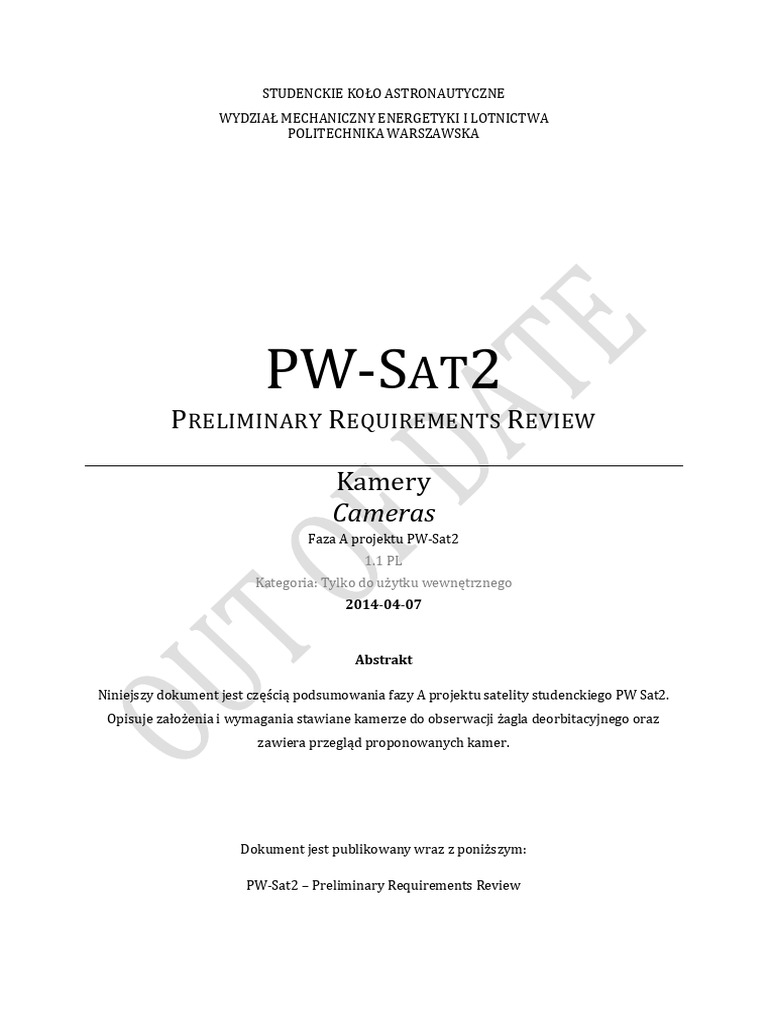 PW Sat2 A 07.00 CAM PRR v1.1 | PDF