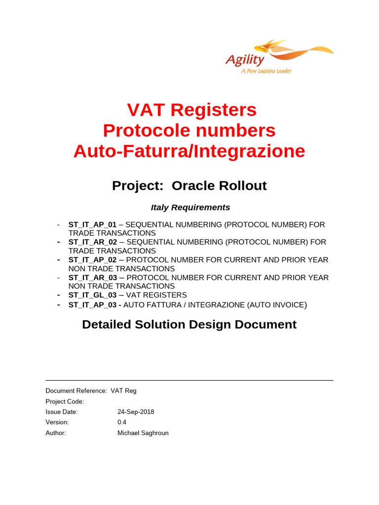 VAT Registers and Protocol Numbers 2018 | PDF | Value Added Tax | Invoice