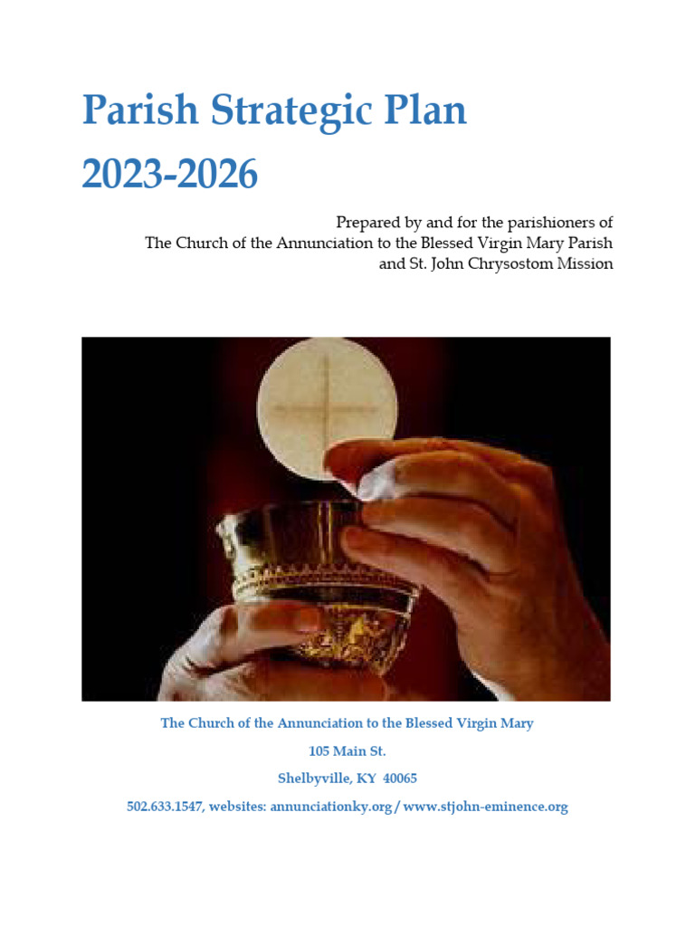 Parish Strategic Plan 2023-2026 | PDF | Catholic Church | Eucharist