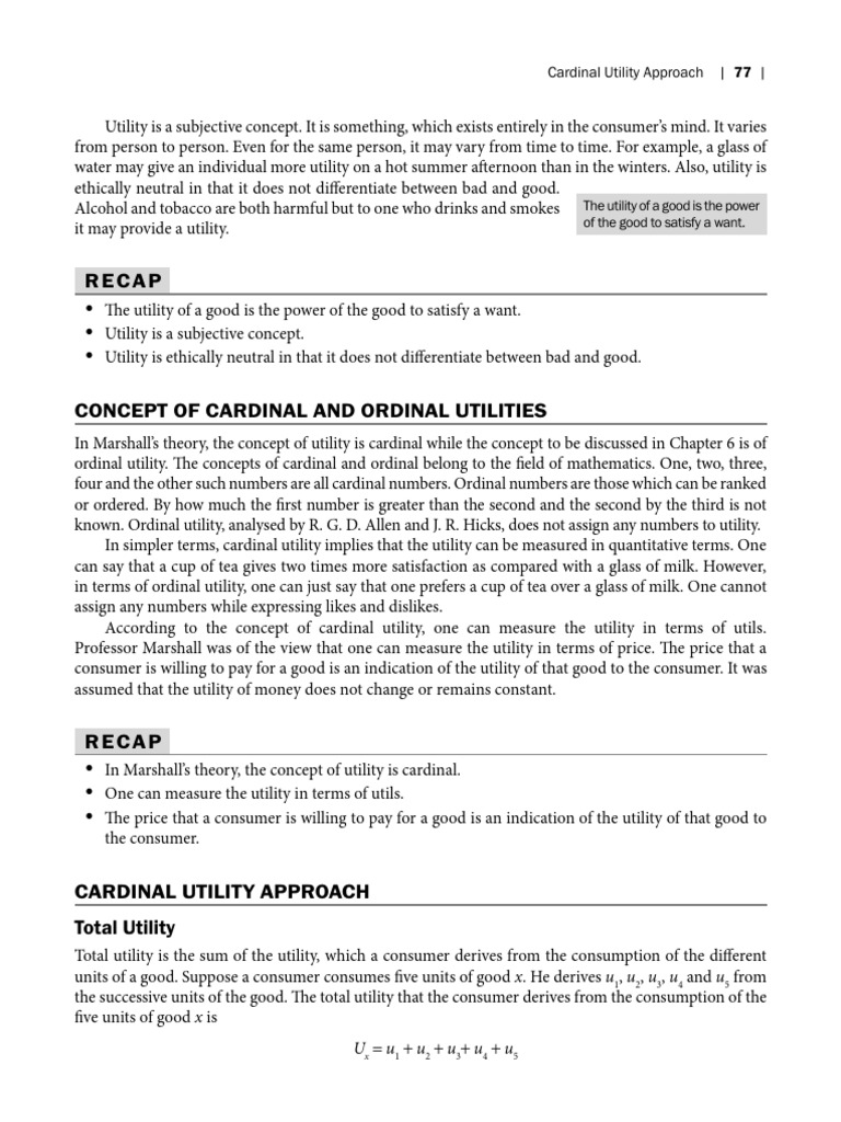 Cardinal Utility Analysis | PDF | Utility | Marginal Utility