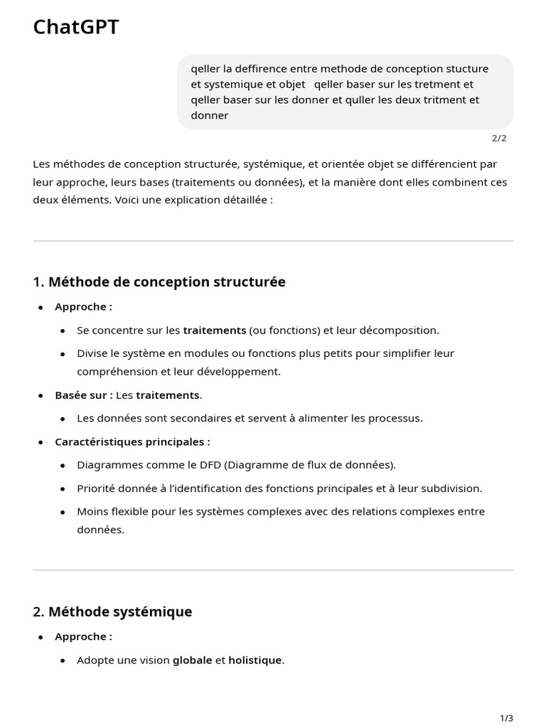 Différences entre méthodes de conception | PDF | Programmation orientée objet | Informatique