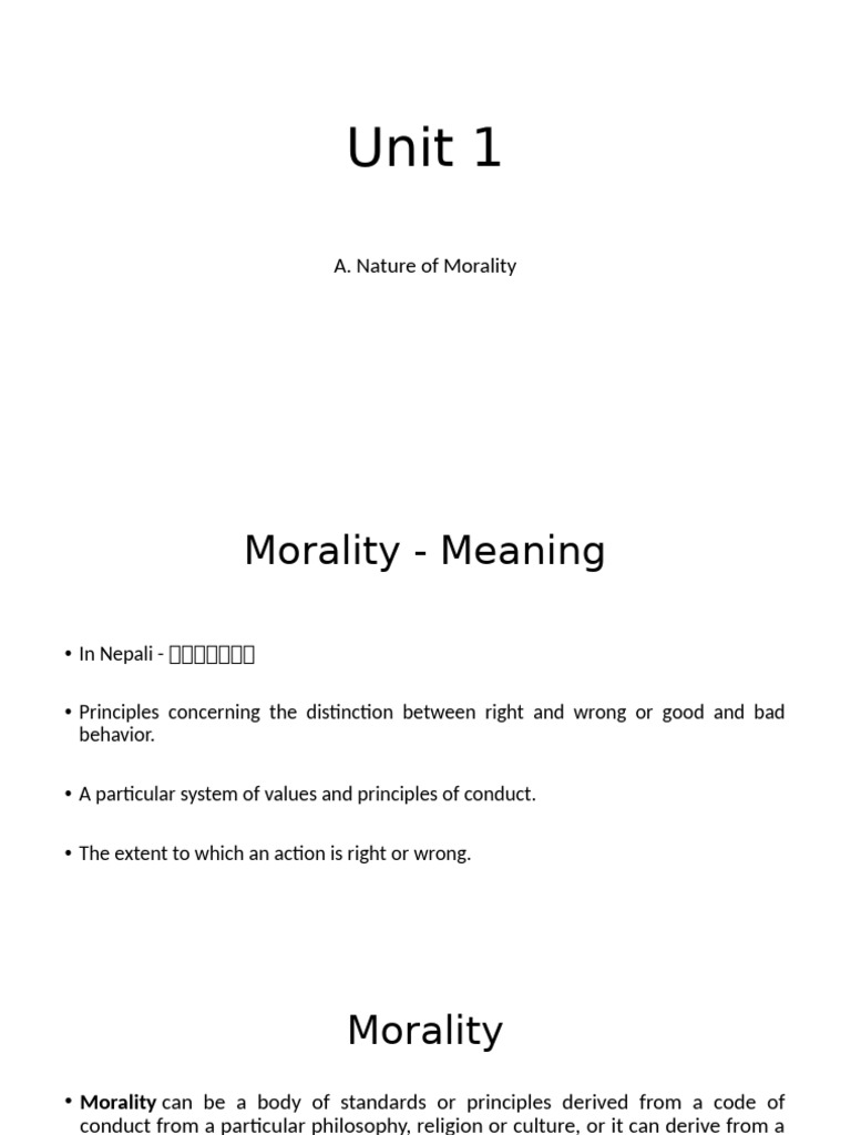 Nature of Morality | PDF | Morality | Business Ethics