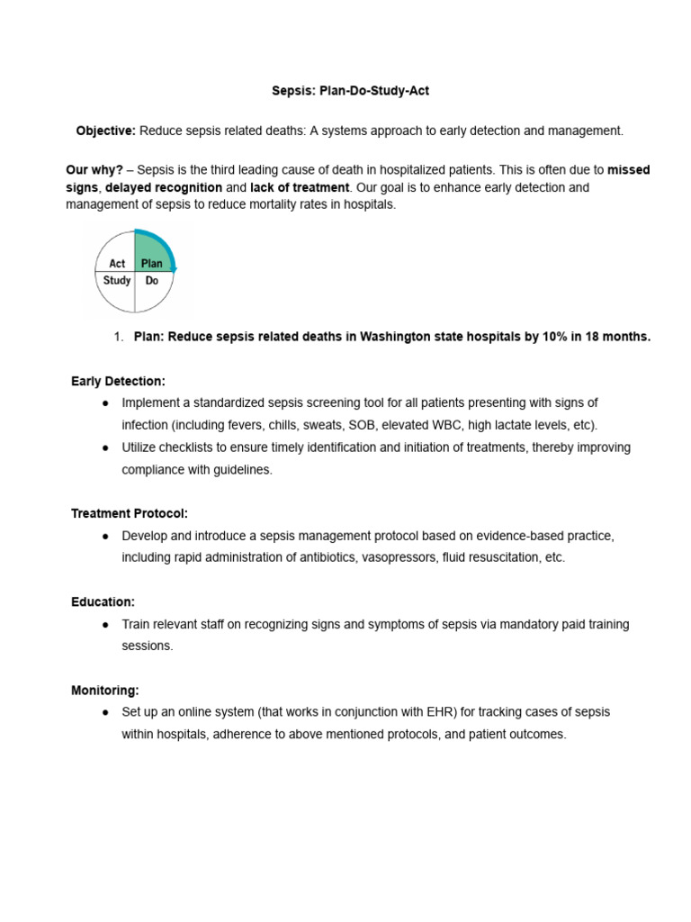 PDSA | PDF | Sepsis | Electronic Health Record