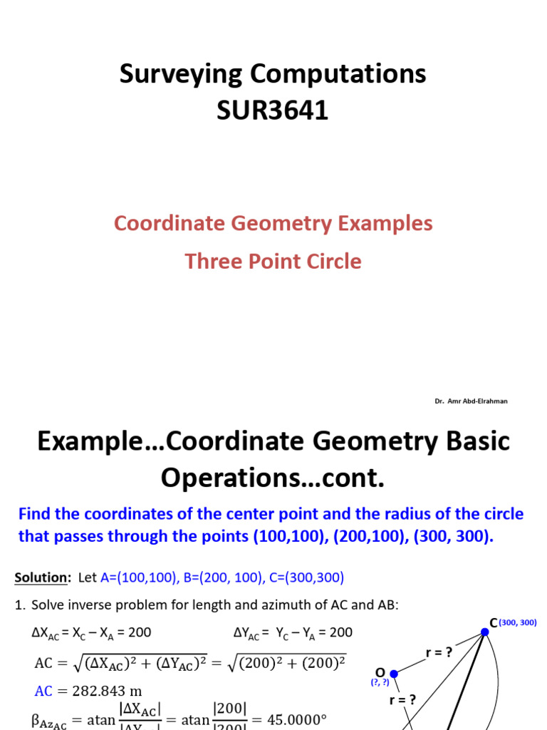 Coordinate Geometry - Examples-3Point Circle | PDF | Triangle | Circle