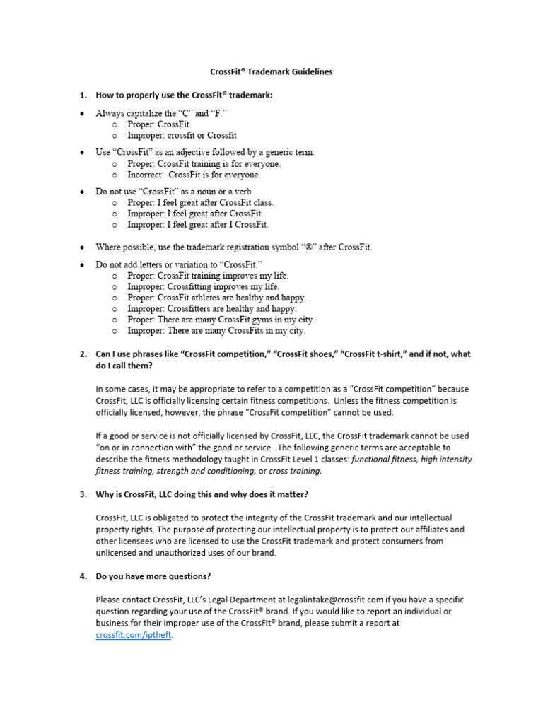 CrossFit_Trademark_Guidelines_revised_Oct_2020 | PDF | Trademark ...