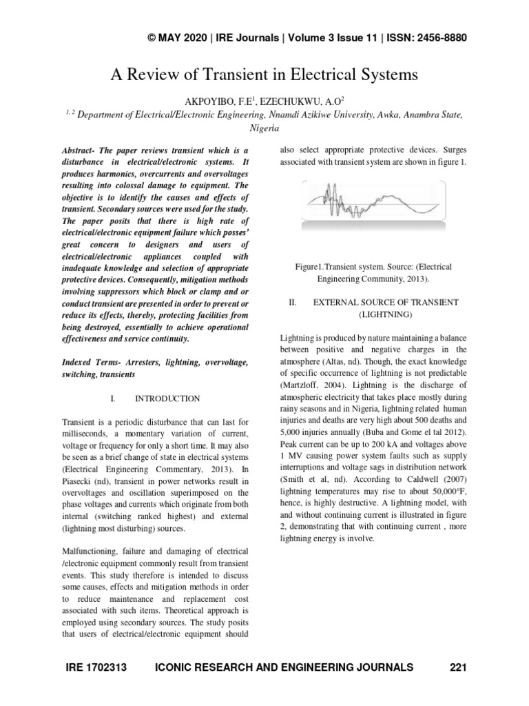 Causes and Mitigation of Electrical Transients | PDF | Transformer ...