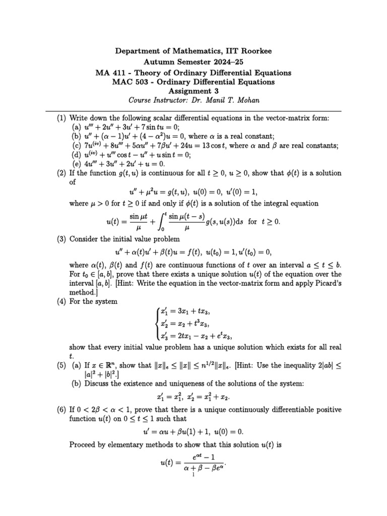 MA-411-MAC-503-ASSIGN3 | PDF | Differential Equations | Differential Calculus