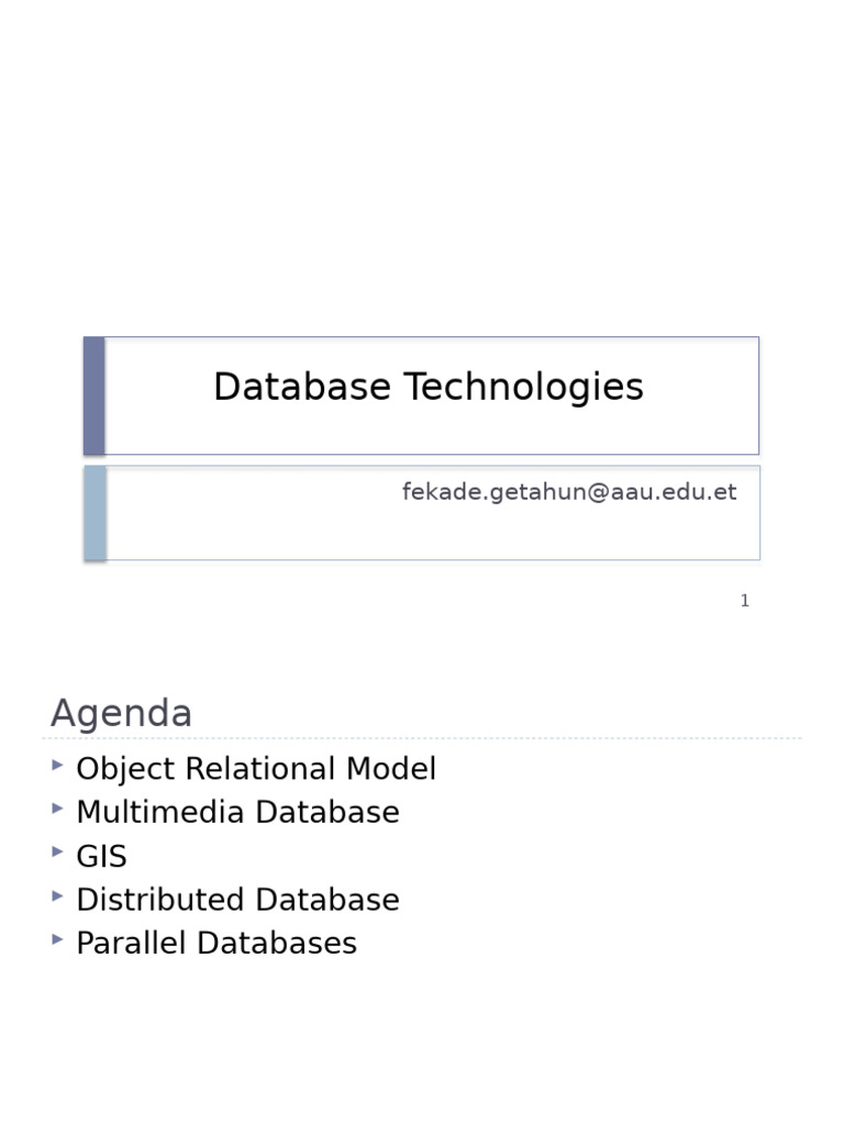 ADVDB-OR-DD-Parallel-MM-GIS - HiLCoE | PDF | Databases | Relational Model
