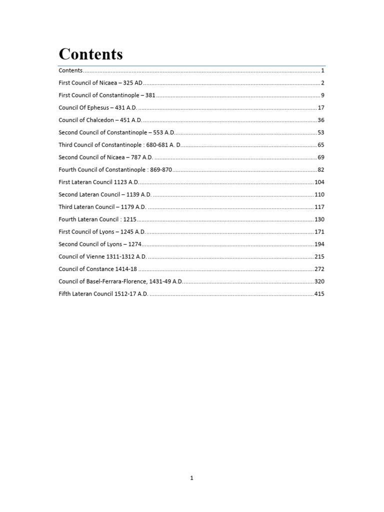 Ecumenical Councils Overview: 325-1517 AD | PDF | Council Of Chalcedon ...