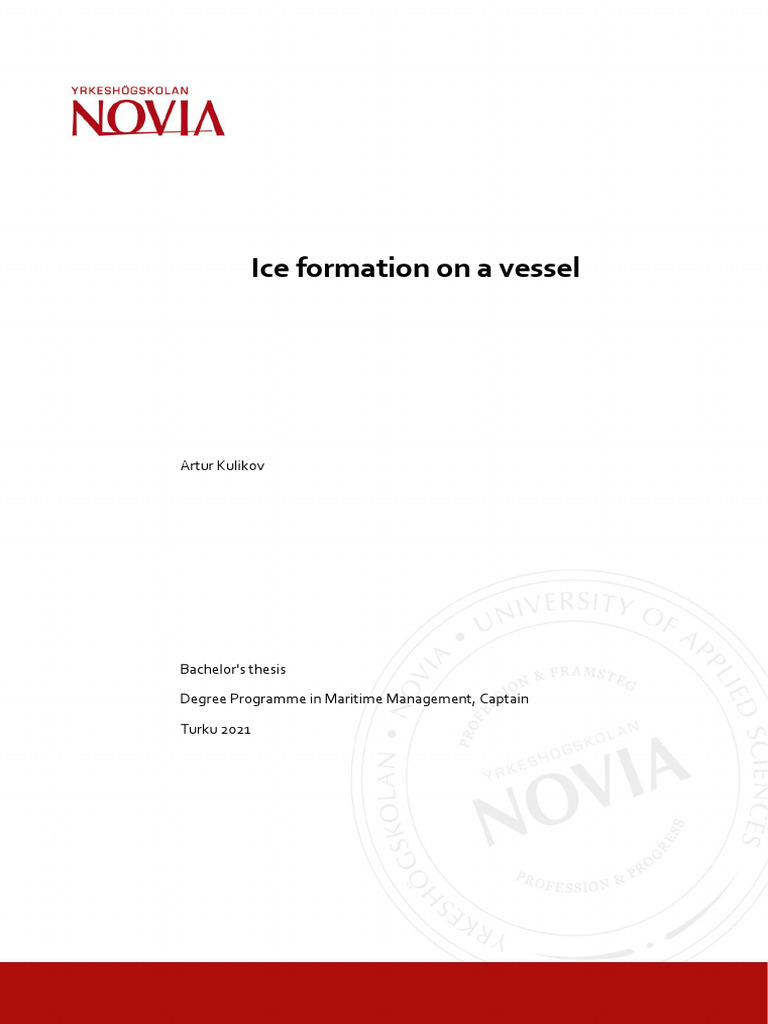Ice Prevention Methods for Vessels | PDF | Questionnaire | Ships