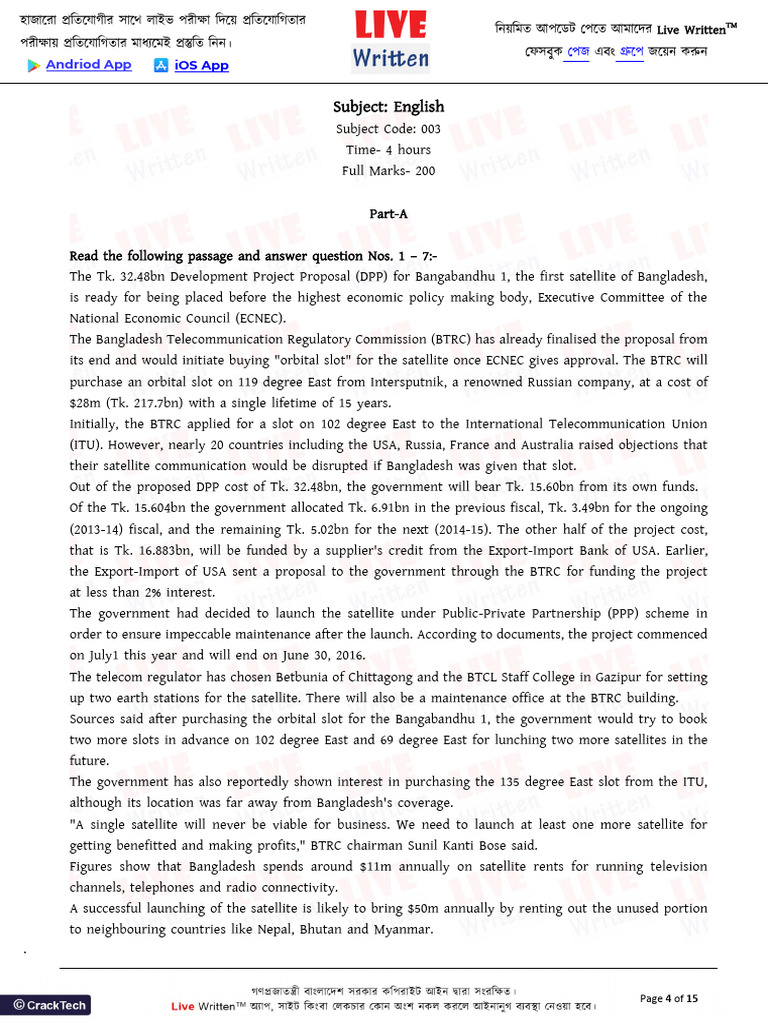 35th BCS English Written Question | PDF | Part Of Speech | Linguistics