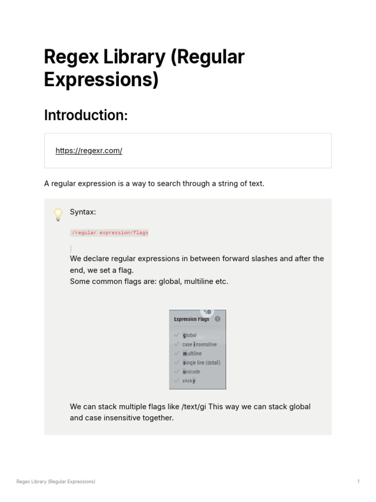 Regex Library (Regular Expressions) | PDF | Regular Expression | Linguistics