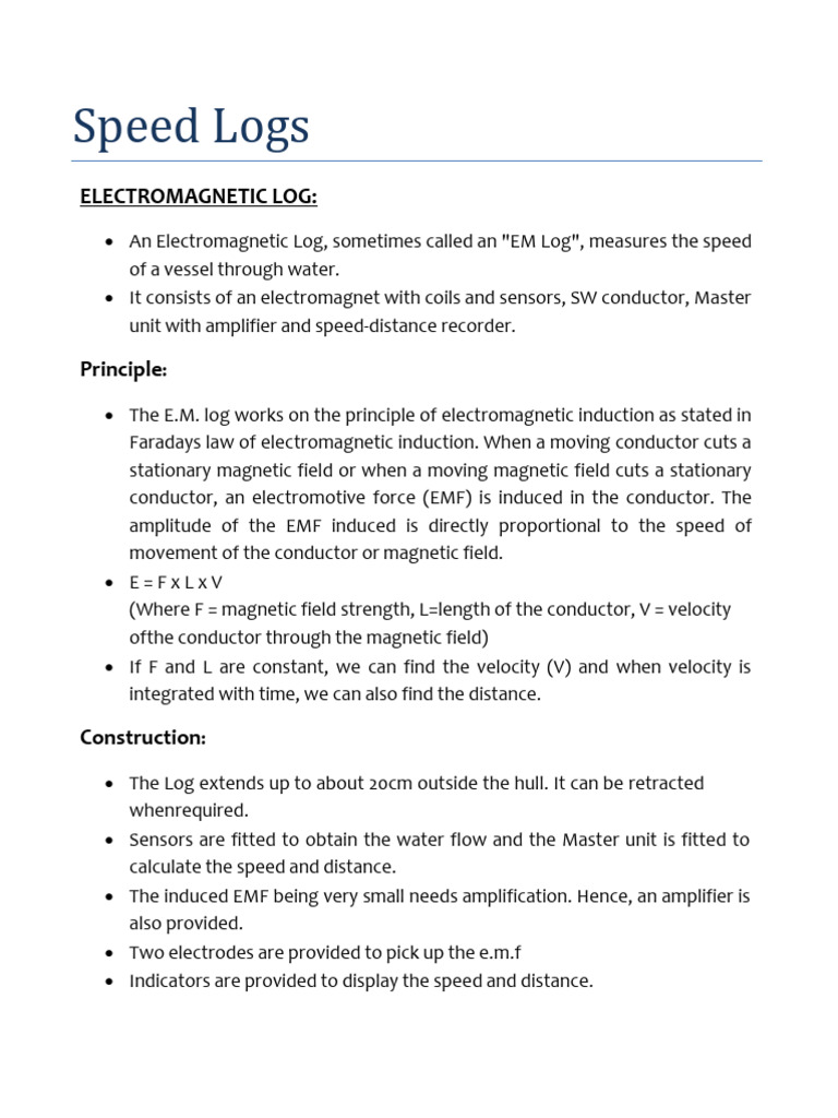8A Doppler Log Notes Rev 1-1 | PDF | Doppler Effect | Electromagnetic ...