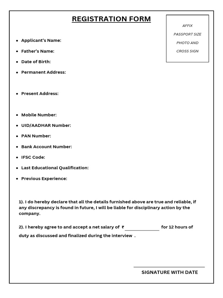 Registration Form (English) | PDF