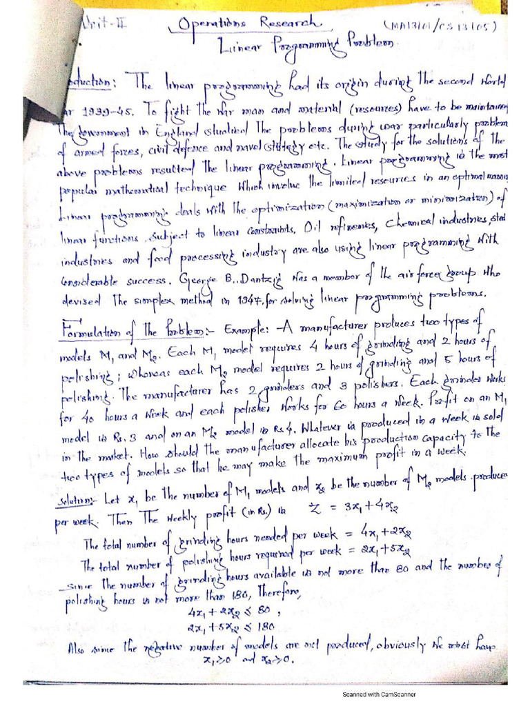 A Short Note of Operations Research | PDF