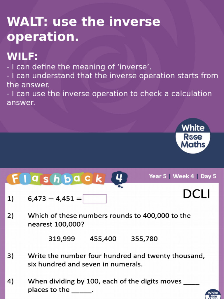Math Inverse Operations Worksheet | PDF | Mathematics | Arithmetic