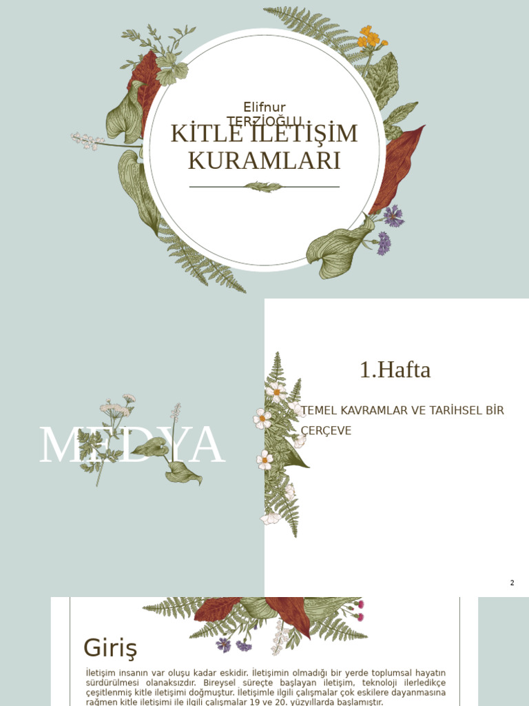 Kitle Iletisim Kuramlaridersi Sunum | PDF