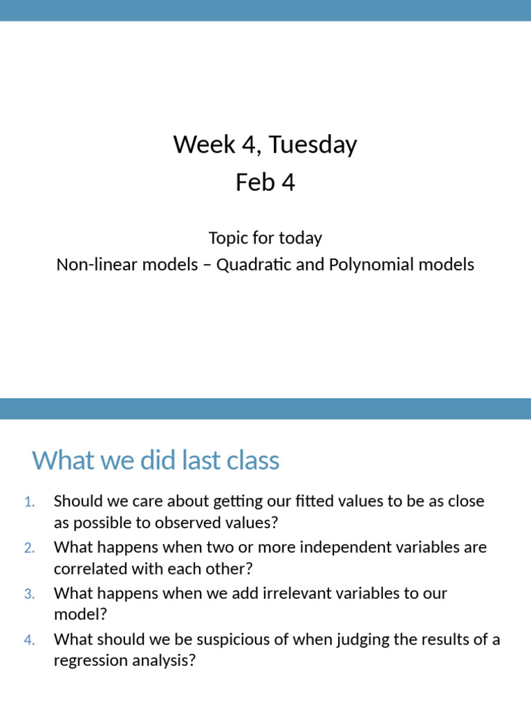 2-04 Non-Linear Models - Quadratic and Polynomial Models | PDF ...