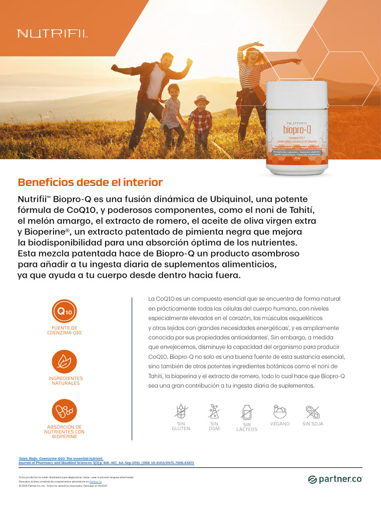 NTR - Product Fact Sheet PDF - BioPro-Q - 12-2023 - EU-SPA - v02 | PDF | Suplementos dietéticos