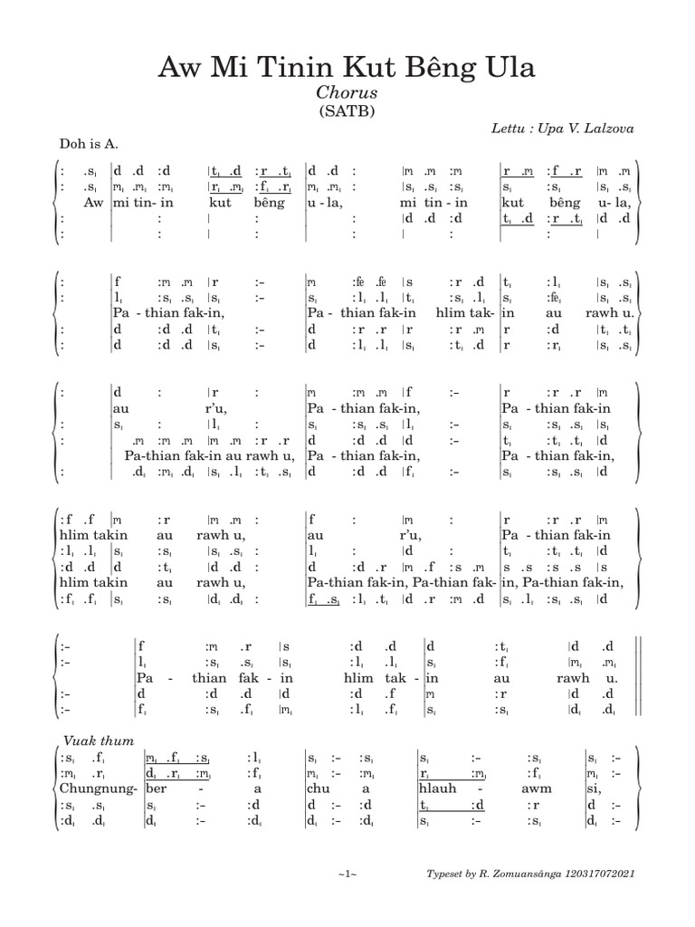 Aw Mi Tinin Kut Beng Ula | PDF