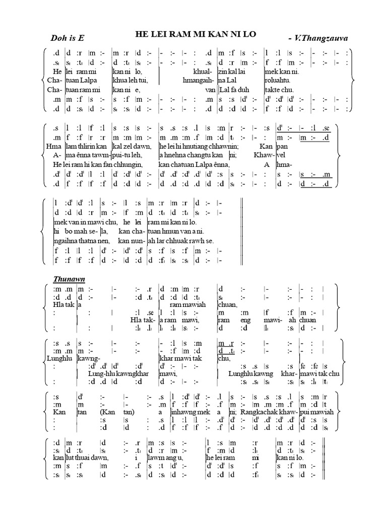 He Lei Ram Mi Kan Ni Lo | PDF