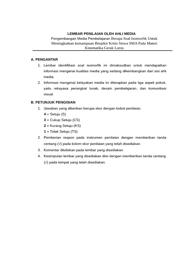 Lembar validasi media pembelajaran | PDF