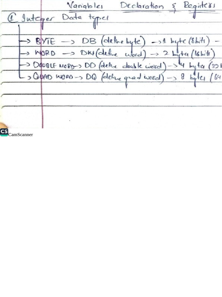 Lec - 10 - Variables Declaration and Registers | PDF