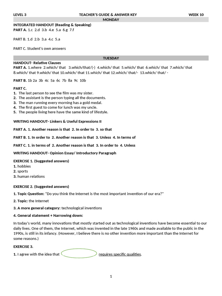 Teachers Guide Answer Key 2 | PDF | Pain | Chronic Pain