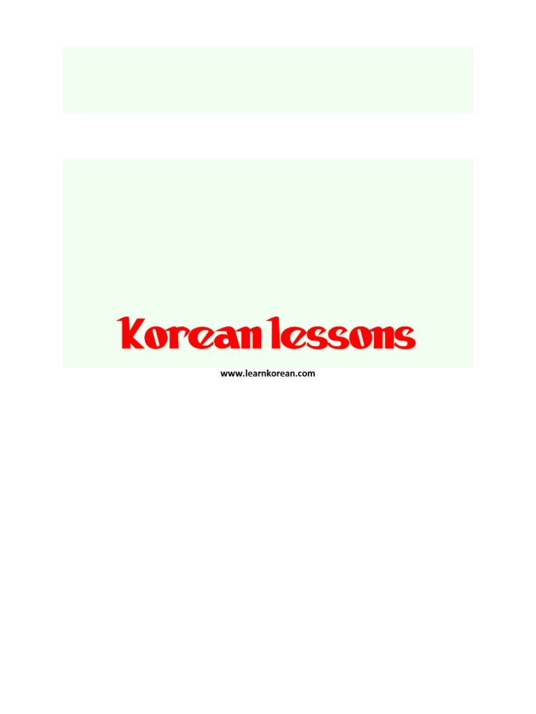 Korean Lessons | PDF | Verb | Subject (Grammar)