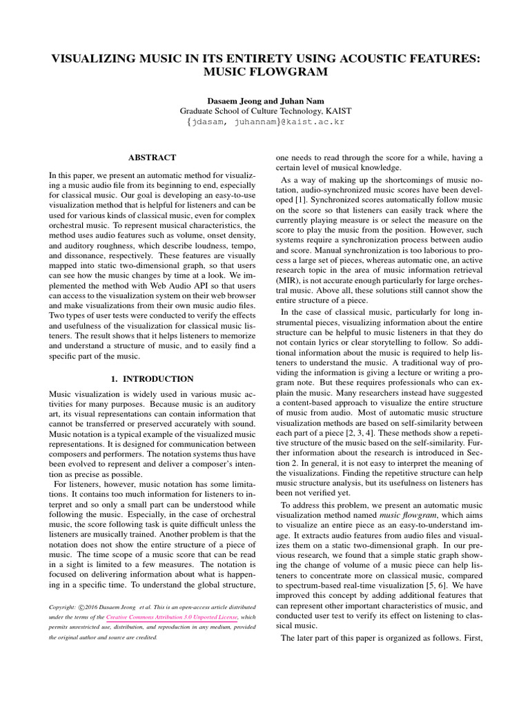 Visualizing Music in Its Entirety Using Acoustic Features | PDF | Sound ...