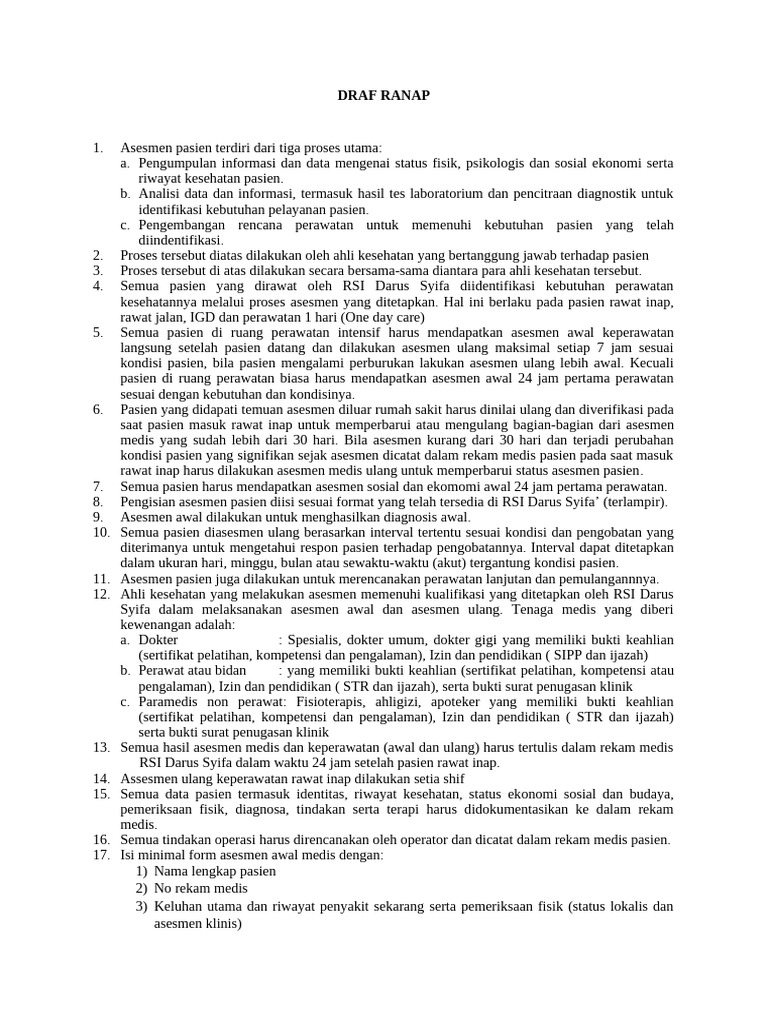 Draf Ranap | PDF