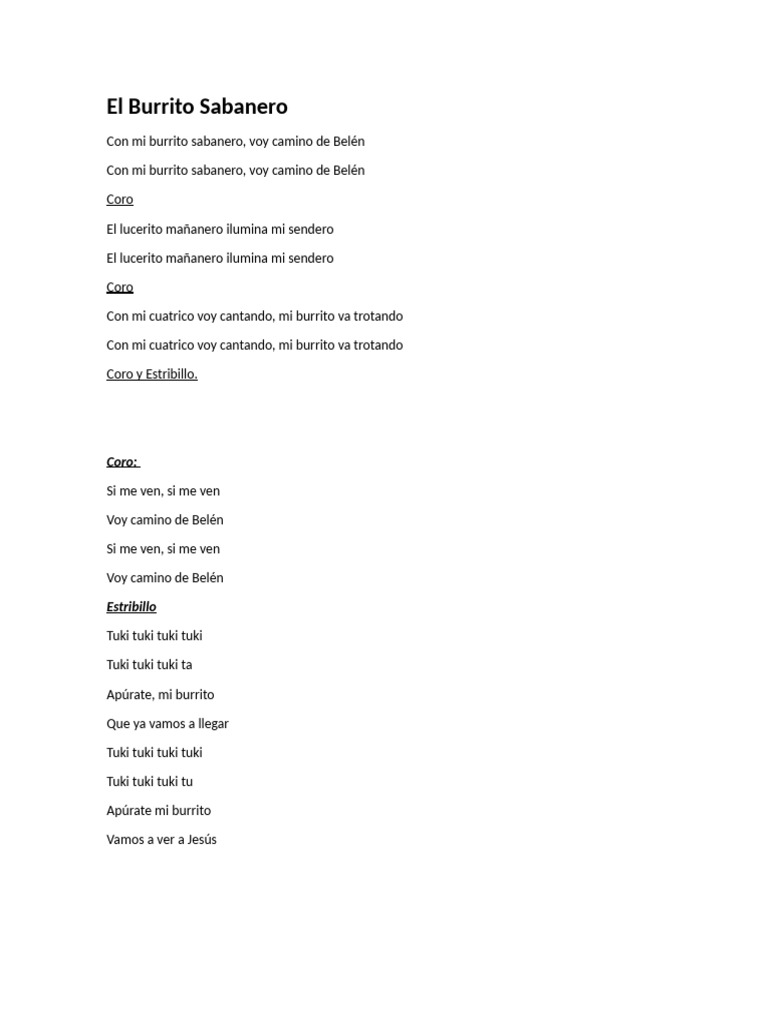 El Burrito Sabanero | PDF