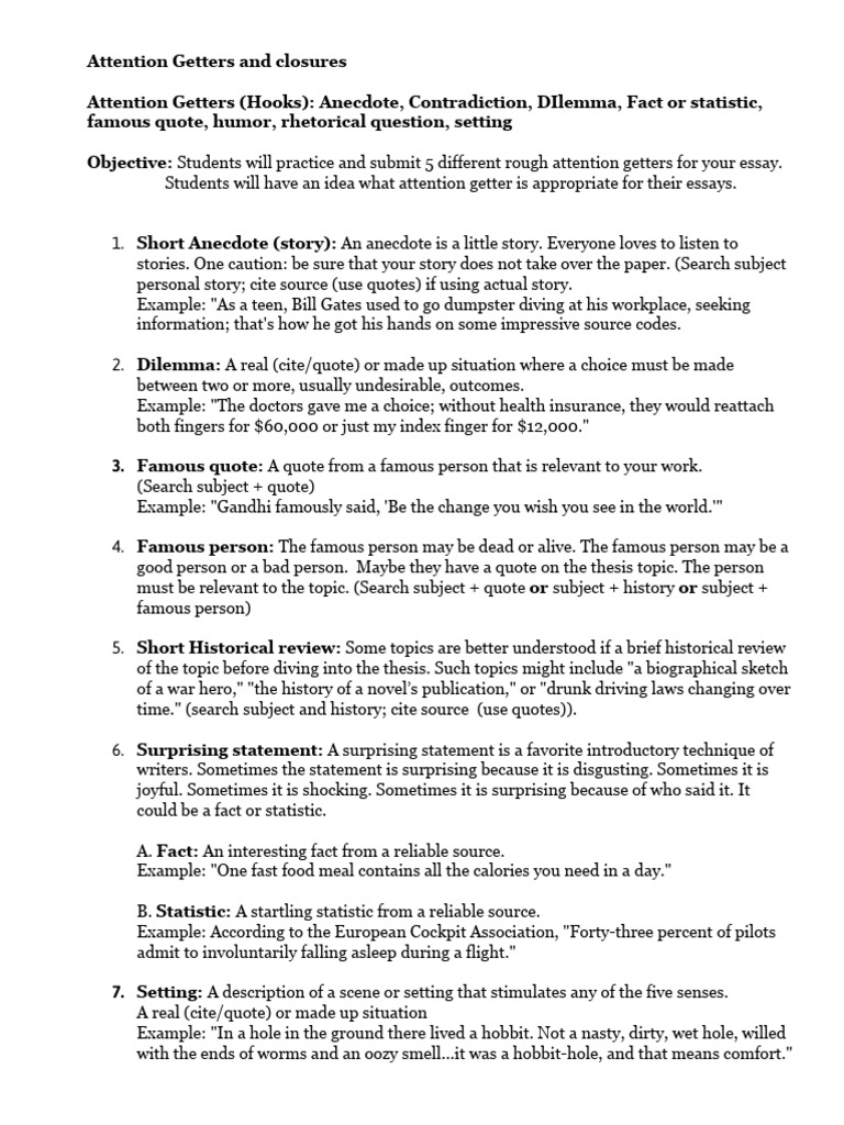 Attention Getters and Conclusions | PDF