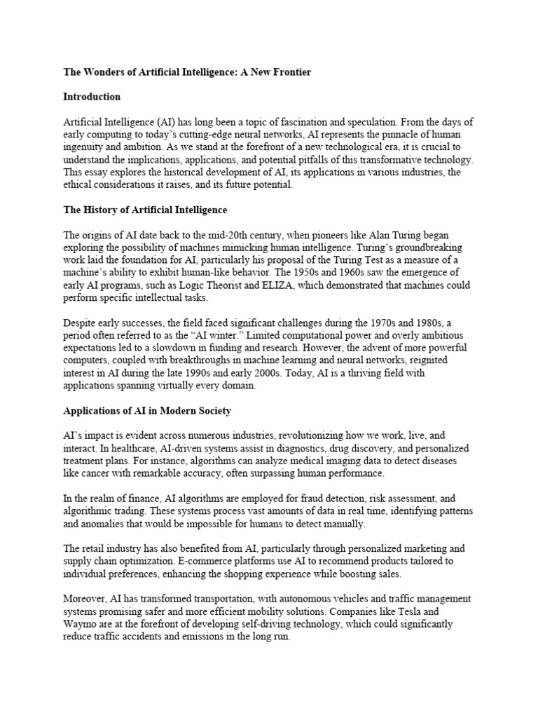 The Wonders of Artificial Intelligence | PDF | Artificial Intelligence ...