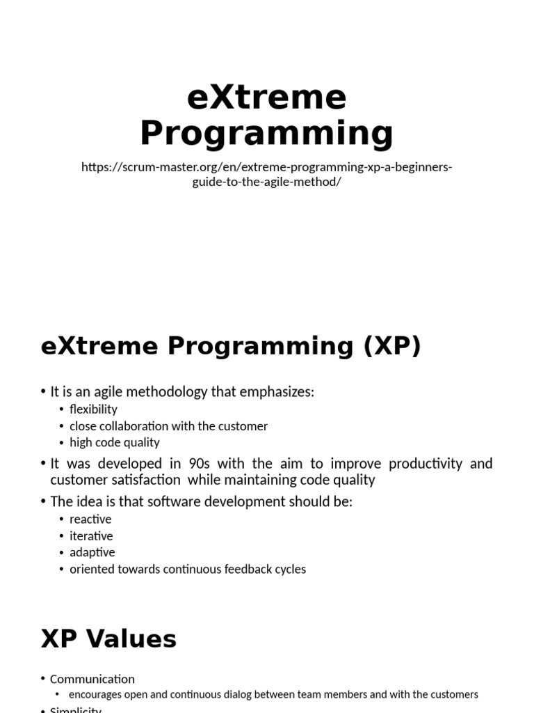 Lec 9. Extreme Programming | PDF | Scrum (Software Development) | Software Engineering
