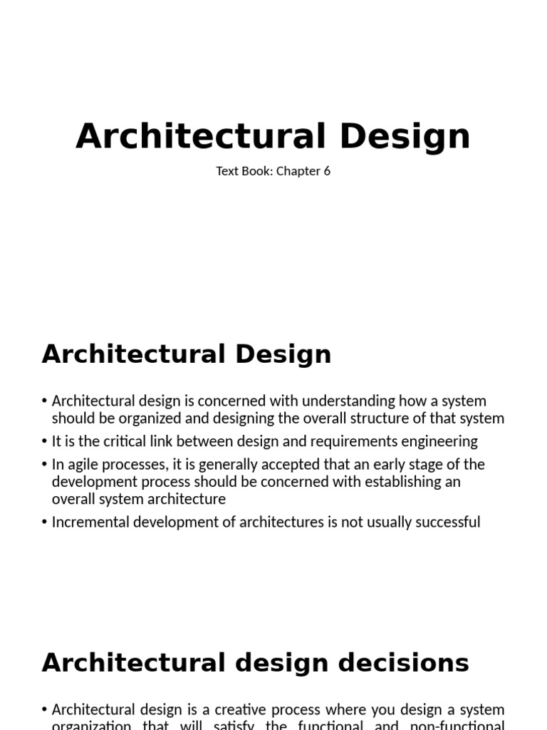 Lec 12 Architectural Design Pdf System Client Server Model