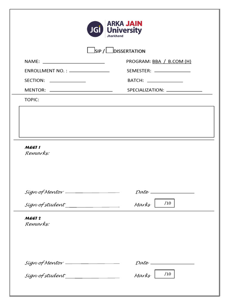 Dissertation Interaction Form | PDF