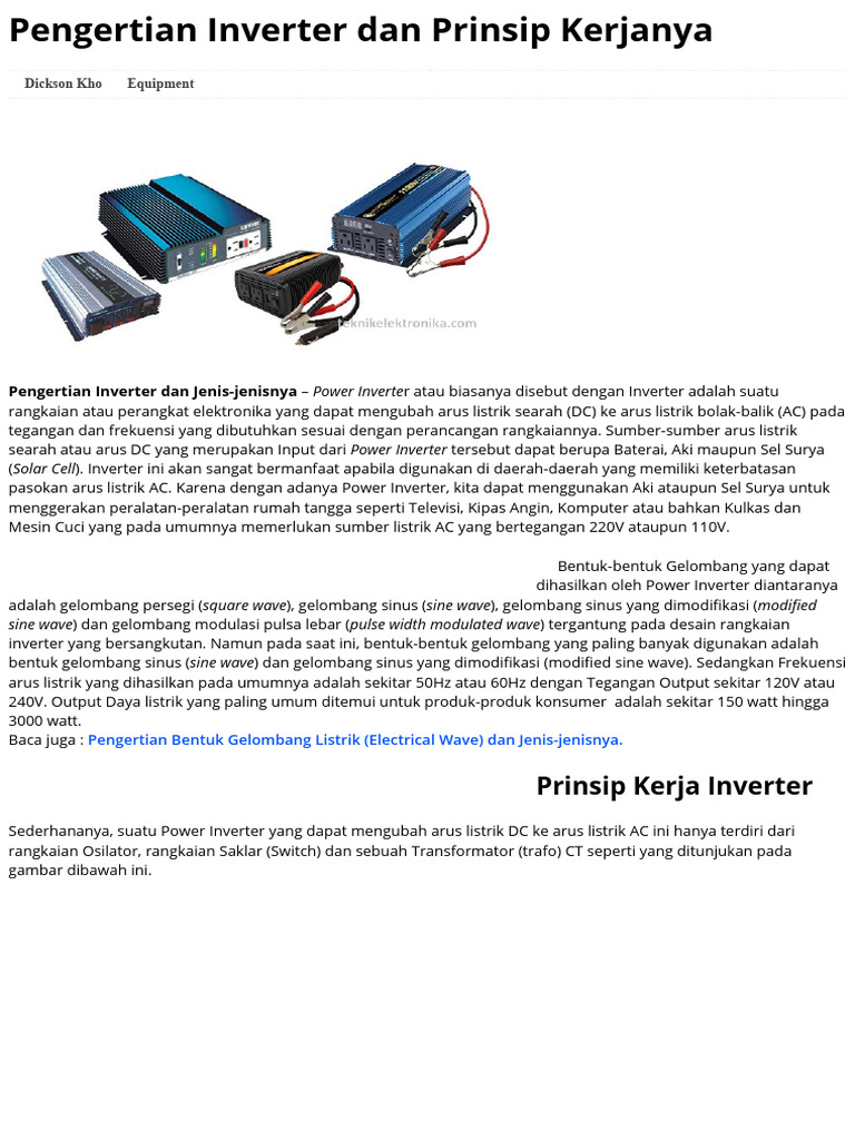 02.Pengertian Power Inverter dan Prinsip Kerjanya | PDF