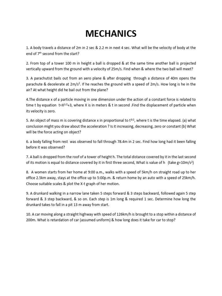 mechanics 1 | PDF