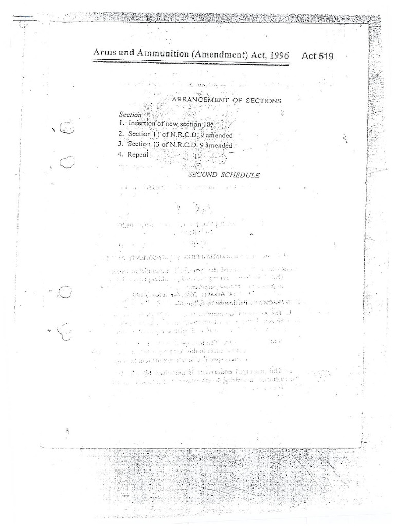 Arms and Ammunition Act 1996 | PDF