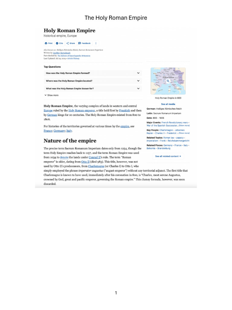 The Holy Roman Empire | PDF