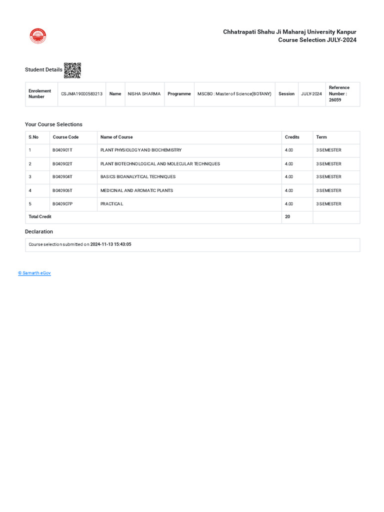 Ekta University Form | PDF