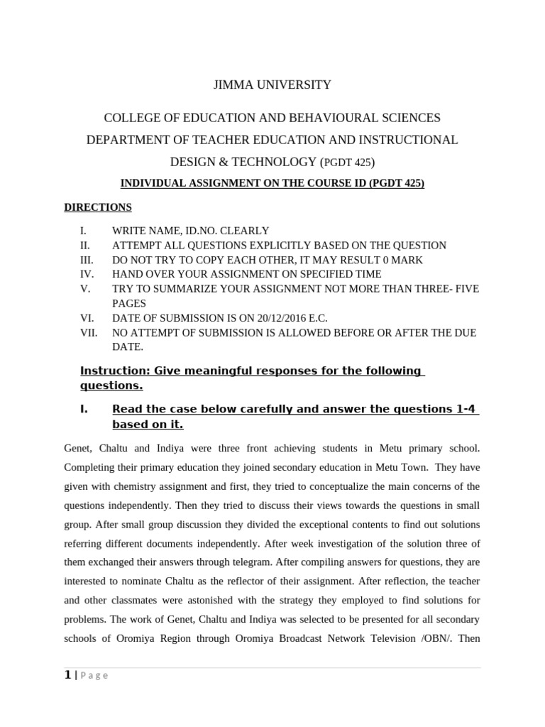PGDT 425 Assignment Guide | PDF | Communication | Behavior Modification
