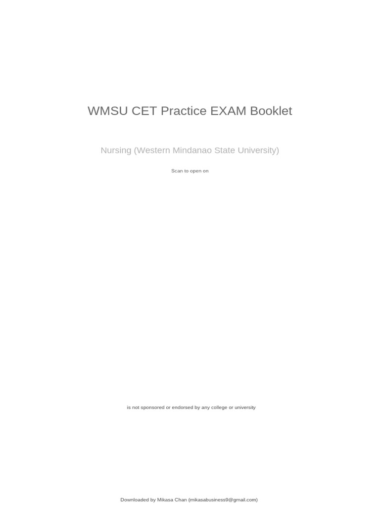 WMSU CET 2025 Practice Test Guide | PDF | Angle | Toilet
