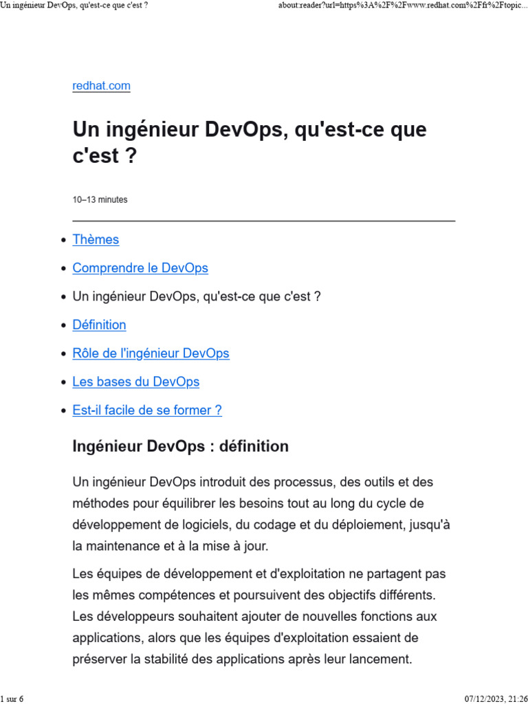 Qu'est-ce qu'un ingénieur DevOps ? | PDF | Informatique | Ingénieur