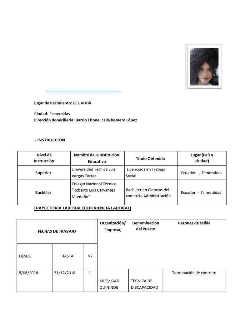 Curriculum Vitae Zoy 2023 | PDF | Ecuador | Trabajo Social