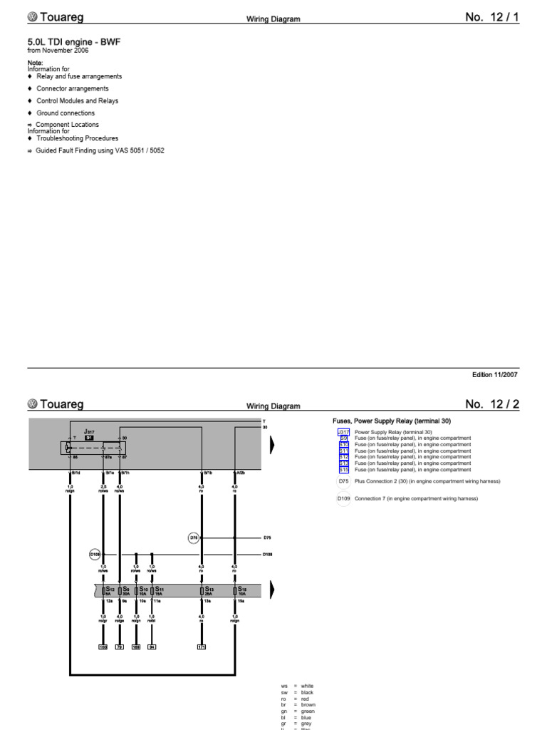 5.0L TDI Engine - BWF: Wiring Diagram | PDF | Electricity | Electrical ...